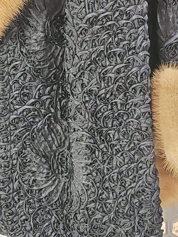 Vintage 1960s Soutache Ribbon Jacket With Mink Collar and Cuffs Labelle ...