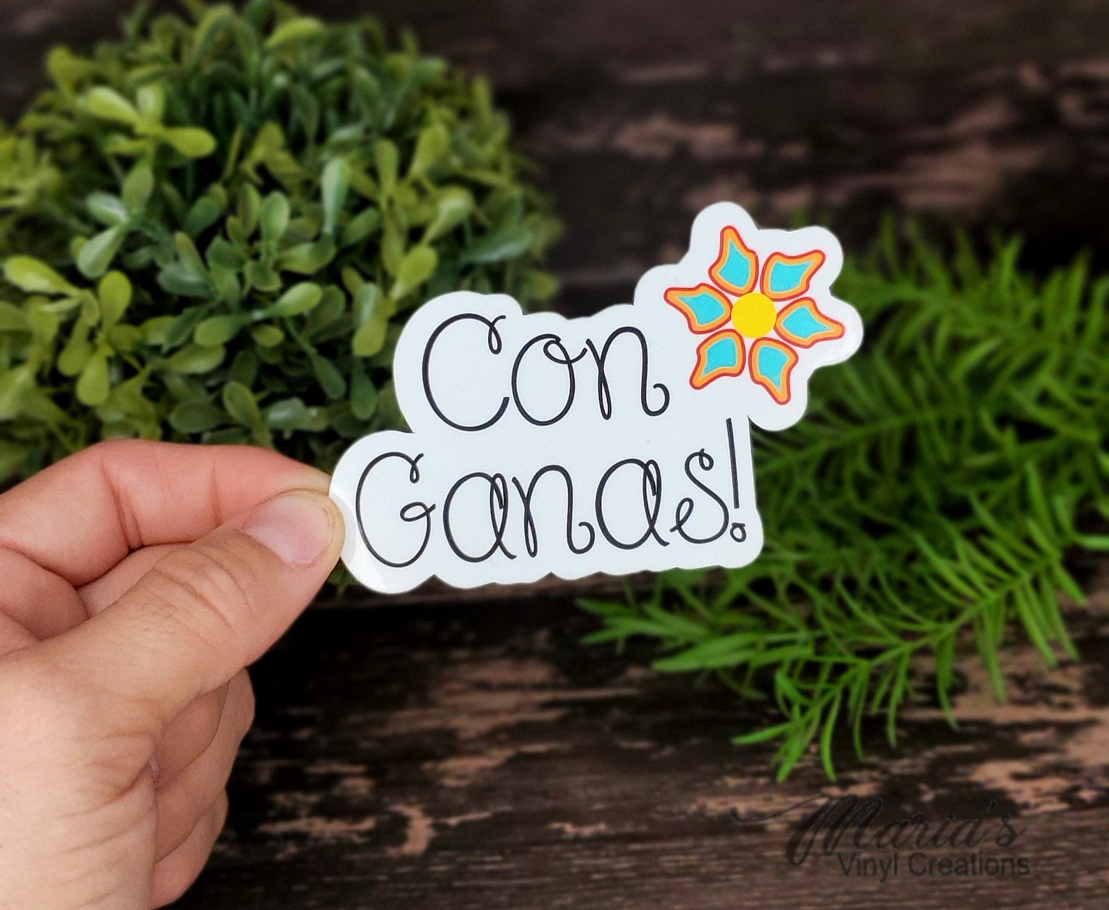 Con Ganas Sticker I Echale Ganas Decal I Latin Sticker I | Etsy