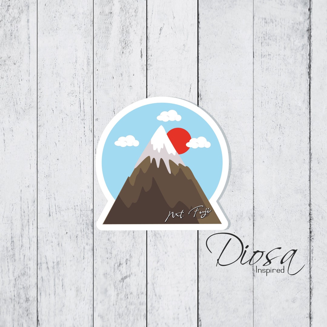 Mount Fuji Sticker: Kawaii Japanese Travel Decal - Etsy