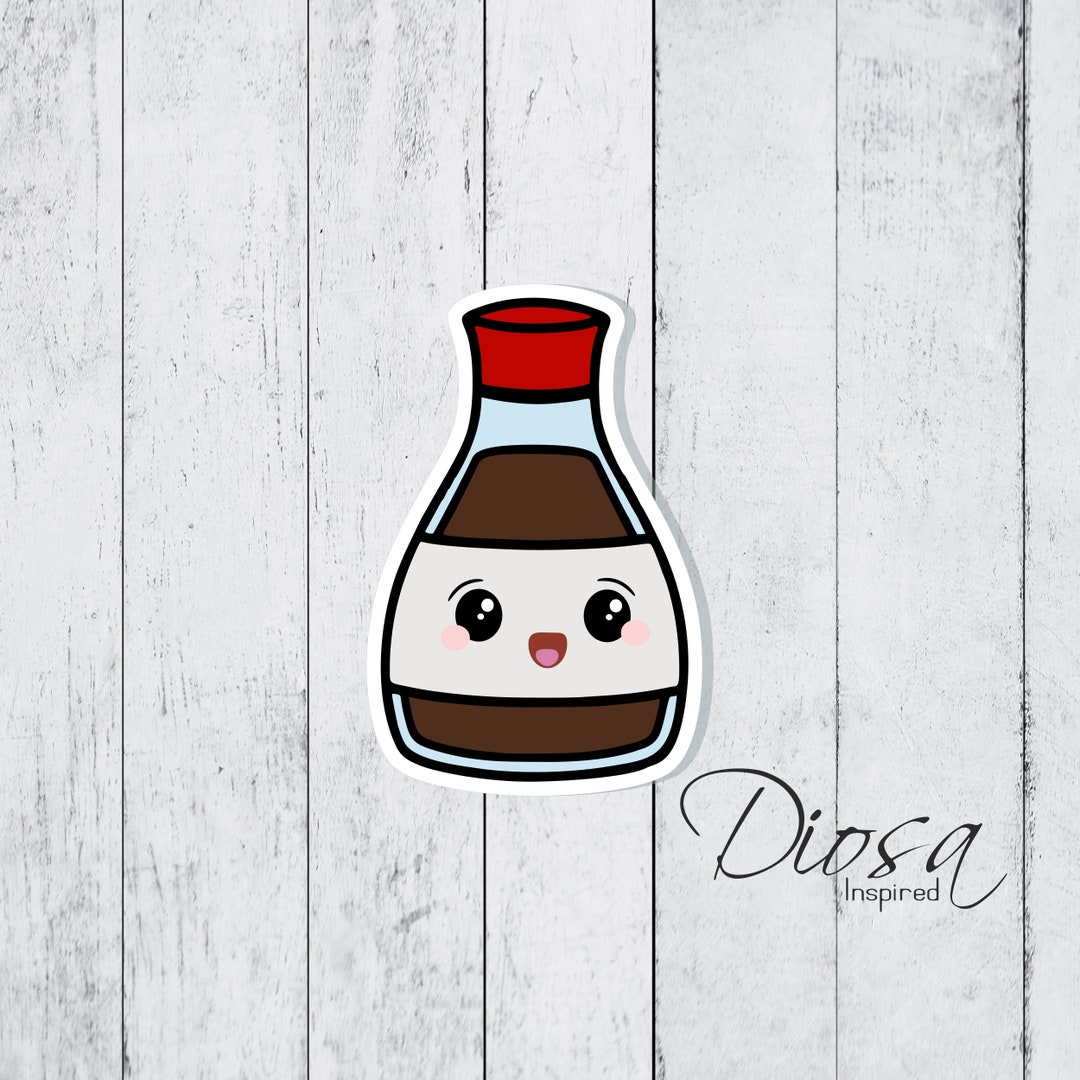 Soy Sauce Sticker, Kawaii Sticker, Cute Food Sticker, Japanese Sticker ...