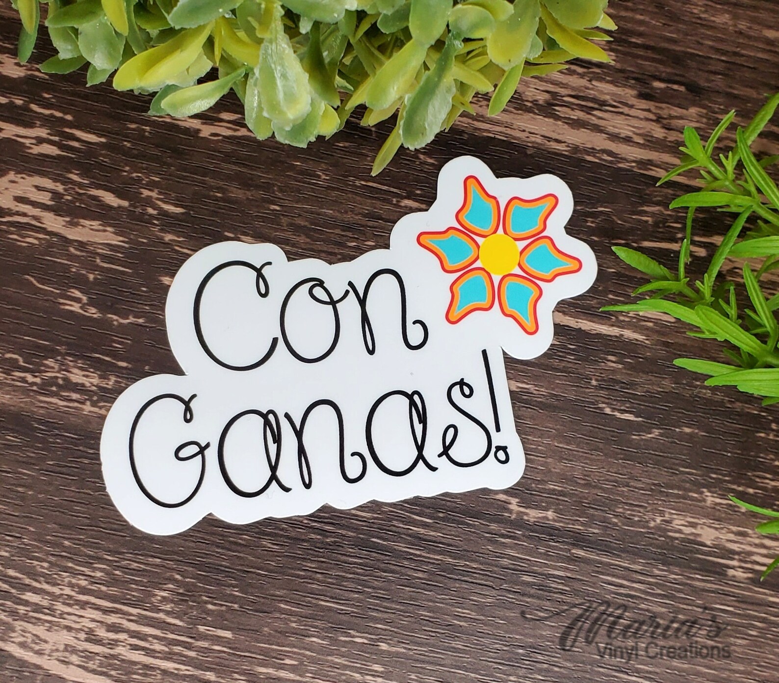 Con Ganas Sticker I Echale Ganas Decal I Latin Sticker I | Etsy