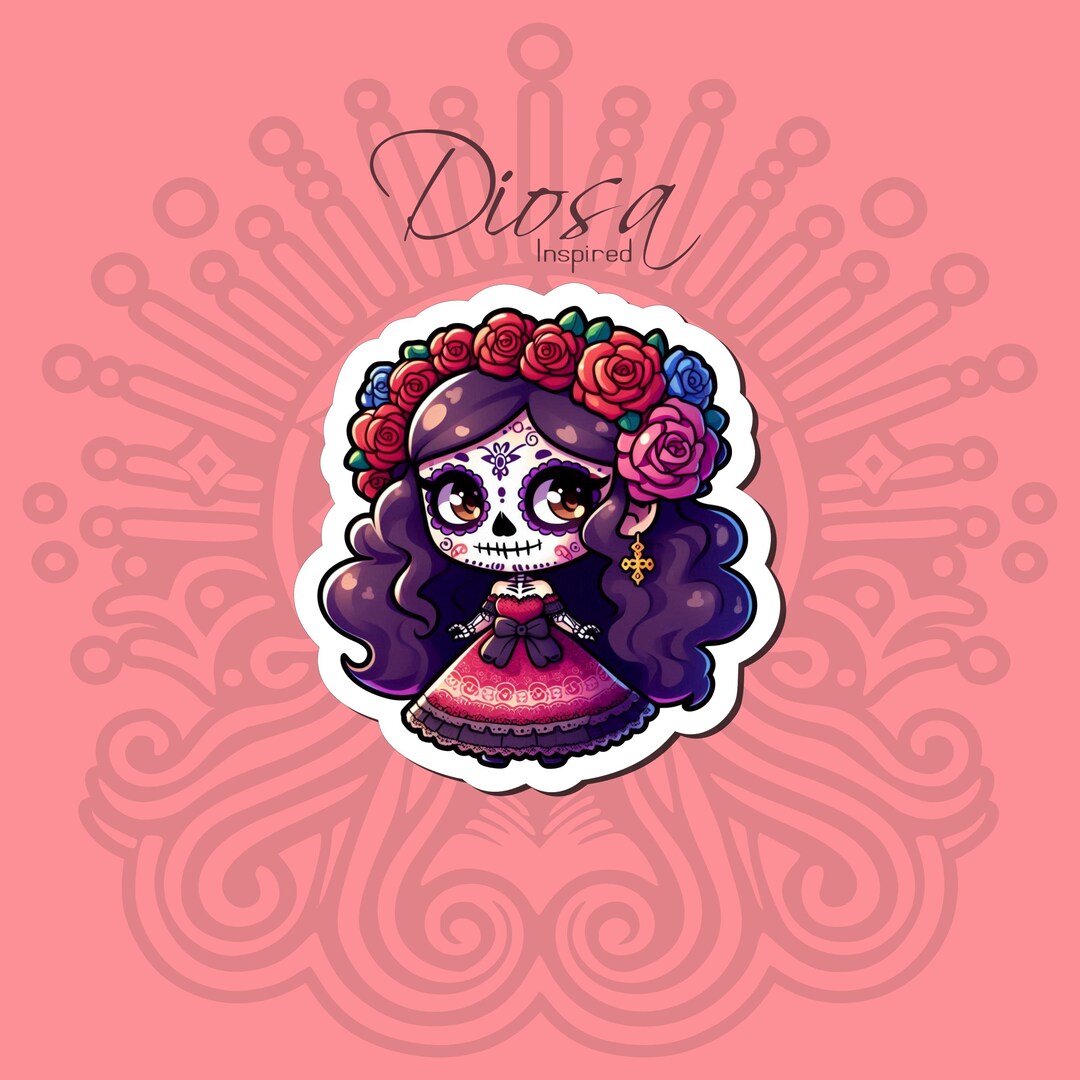 Chibi Kawaii Catrina Sticker I Halloween I Spooky Season I Skeleton ...