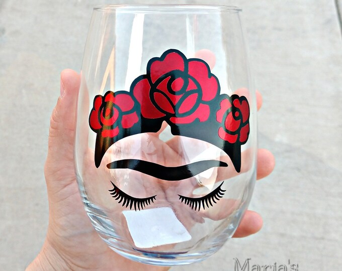Exclusive Limited Edition Metallic Red Frida Wine Glass Mexican Gift ...