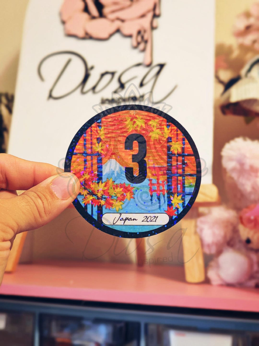 Number 3 Torii Gate Mount Fuji Sticker, Holographic, JCI Sticker, Road ...