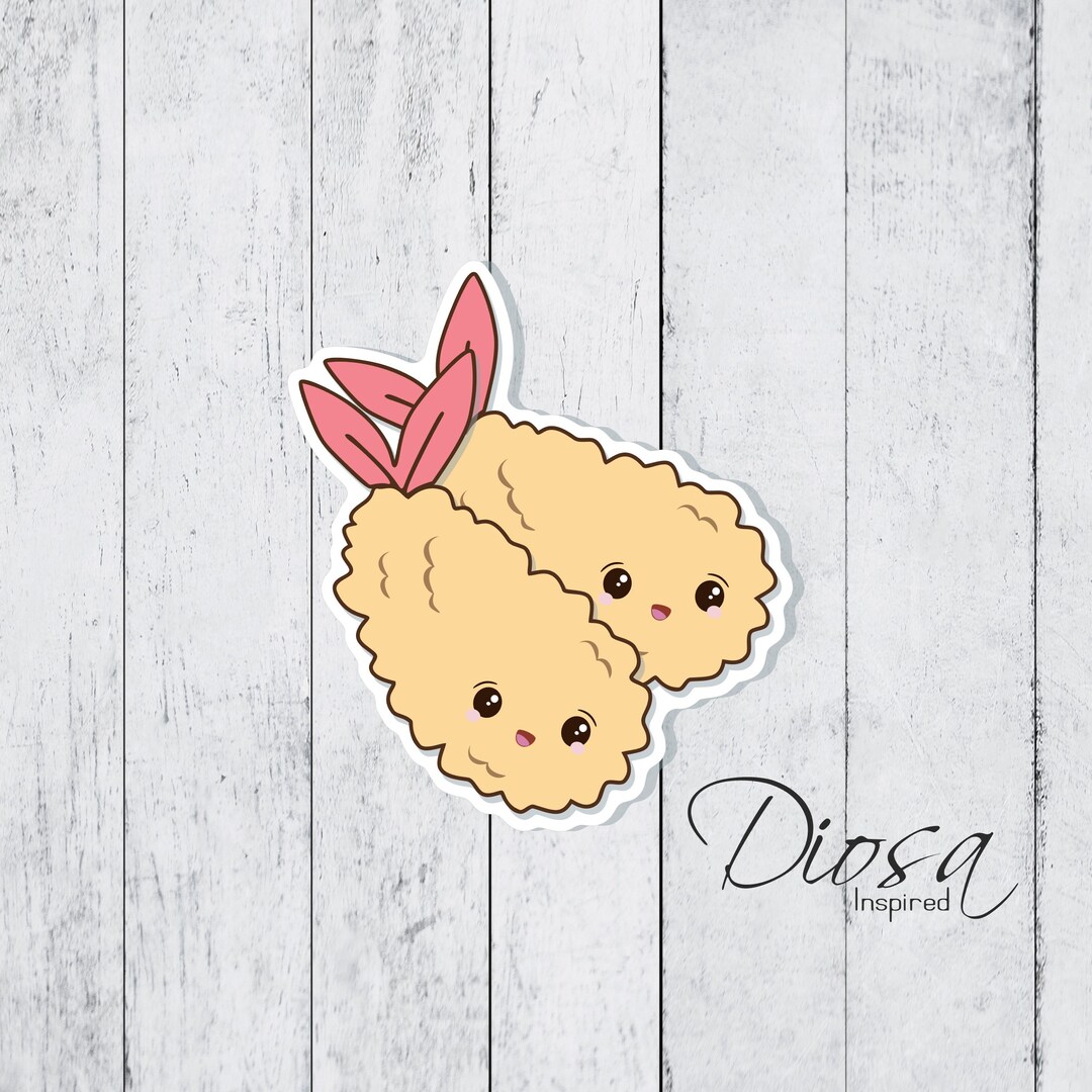 Tempura Shrimp Sticker, Kawaii Sticker, Shrimp Sticker, Japanese ...
