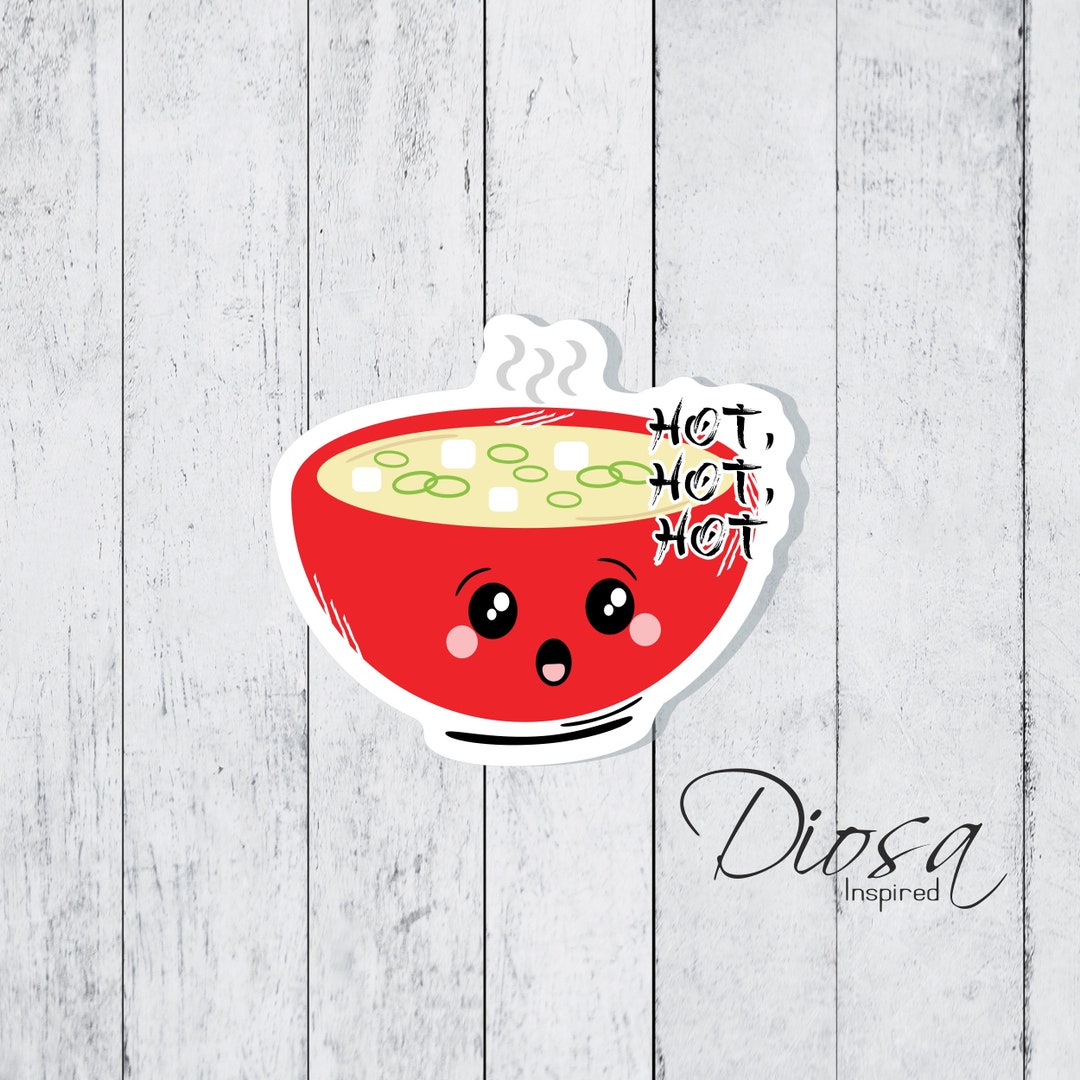Miso Soup Sticker, Kawaii Sticker, Hot Sticker, Tumbler Sticker, Water ...