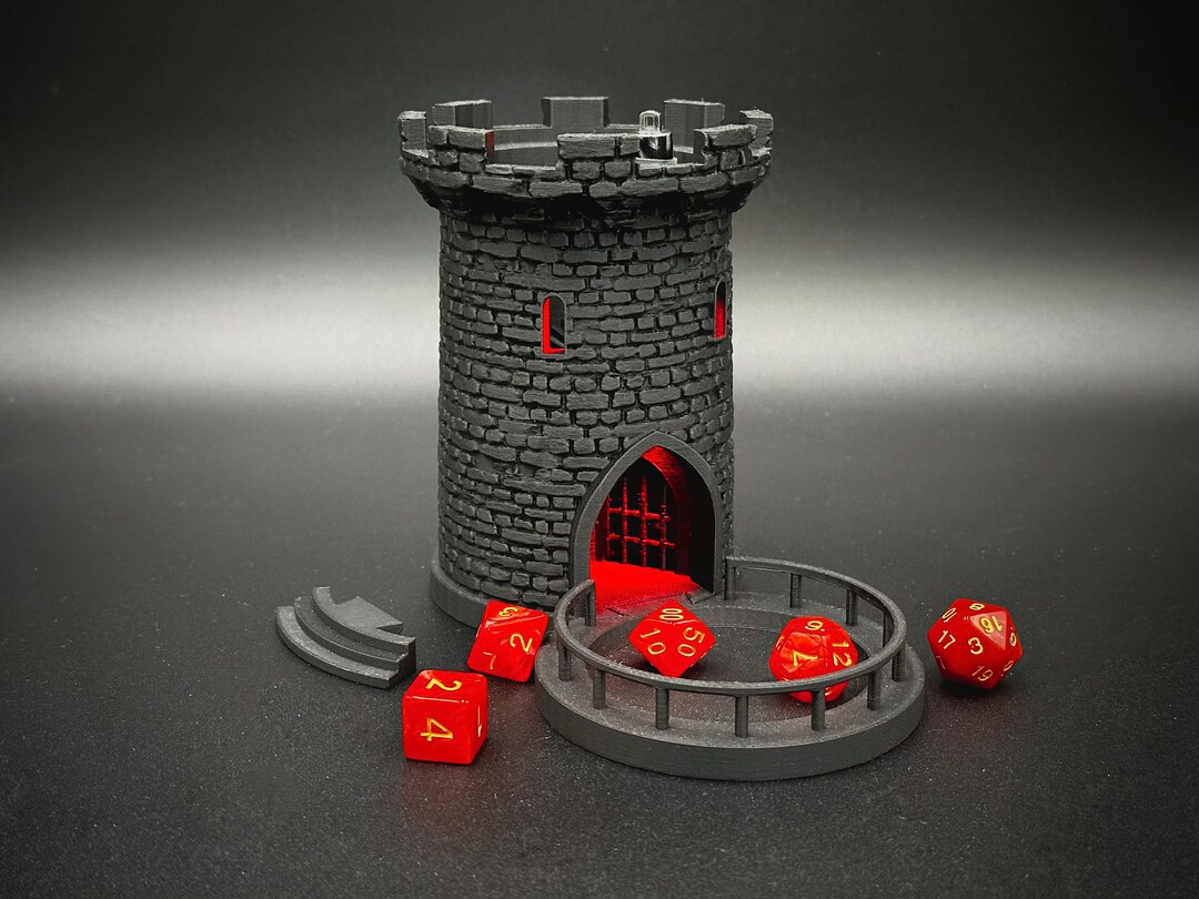 5" Lighted Dice Tower and Tray With Interchangeable Tray or Stairs ...