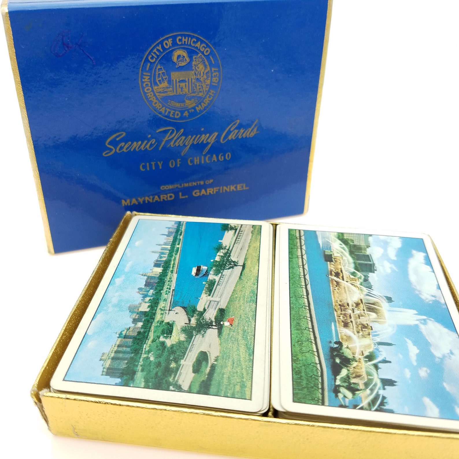 Vintage Scenic Chicago Double Deck Playing Cards With Different Image ...