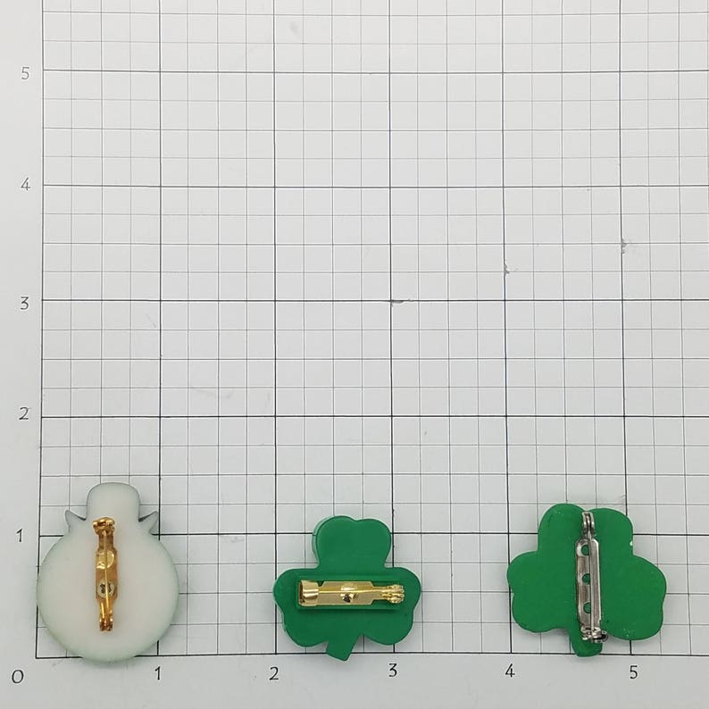 Three Vintage Resin Shamrock Pins St. Patrick's Day | Etsy