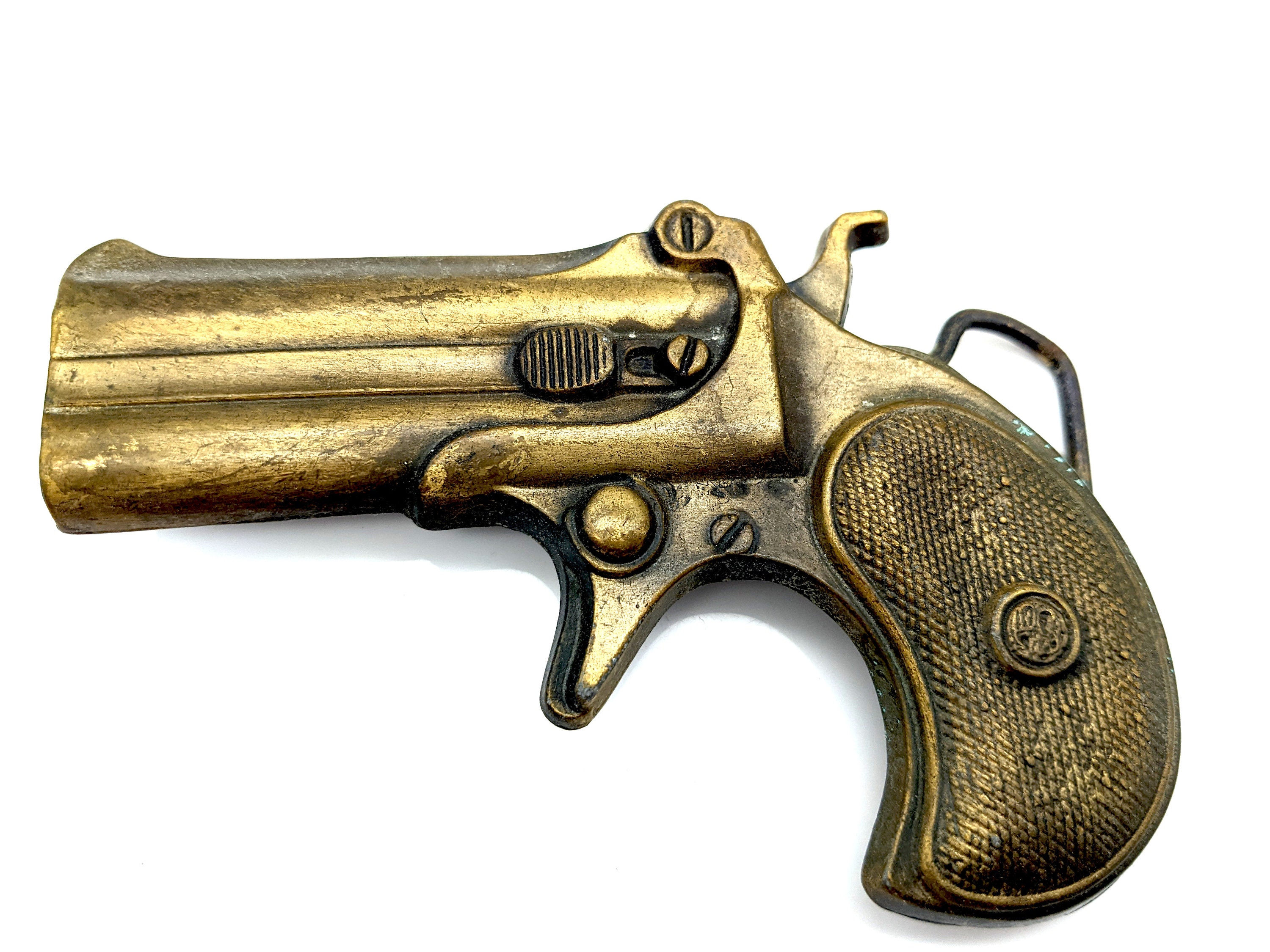 Vintage Bronze Derringer Pistol Shaped Belt Buckle - Etsy