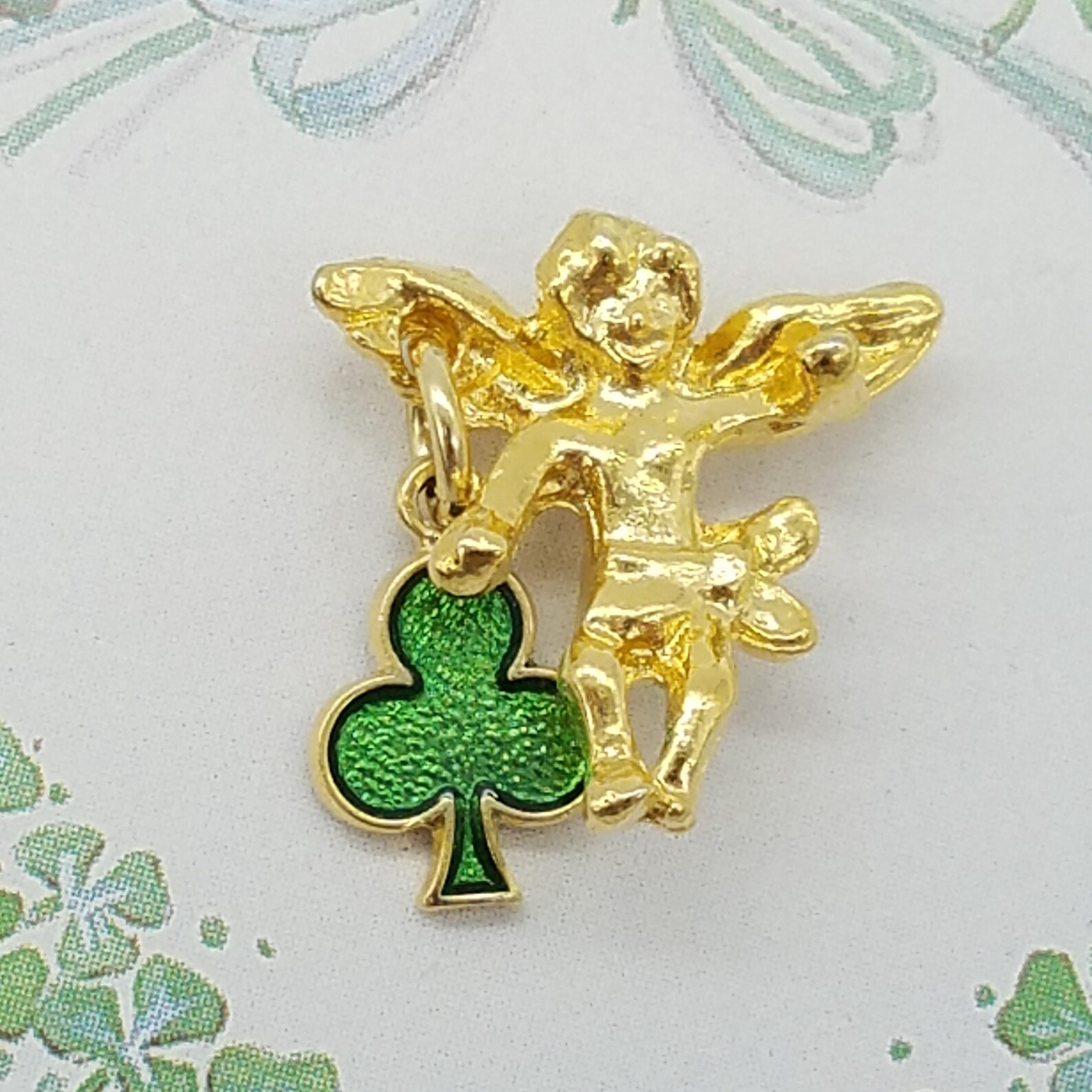 Lucky Irish Angel & Shamrock Lapel Pin St. Patrick's Day | Etsy