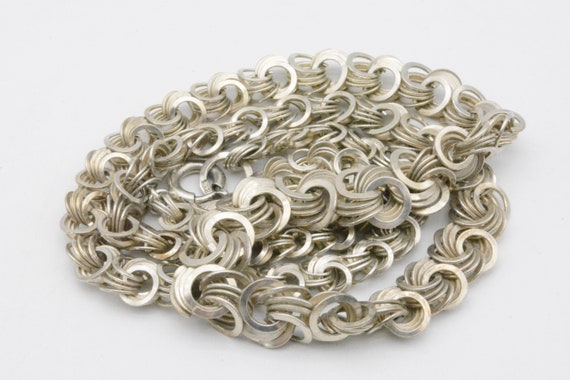 Antique Heavy Graduated Circle Link Chain Necklace - … - Gem