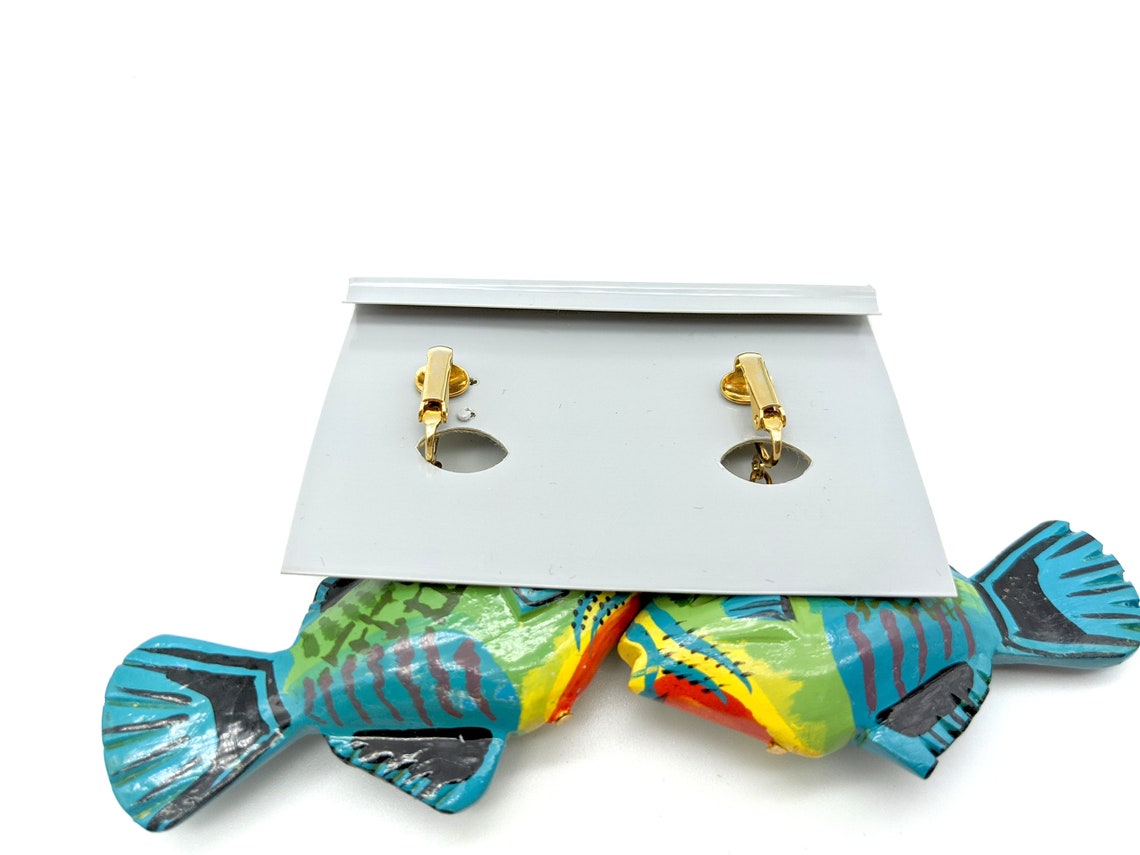 Vintage Oversized Hand Painted Colorful Fish Dangle Clip - Etsy