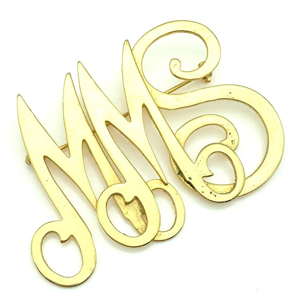 Initial Brooch - Etsy