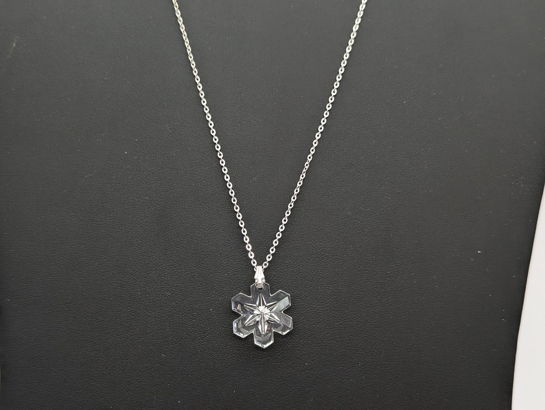 Vintage Crystal Snowflake Pendant Necklace With 18 Chain - Etsy