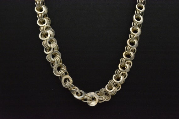 Antique Heavy Graduated Circle Link Chain Necklace - … - Gem