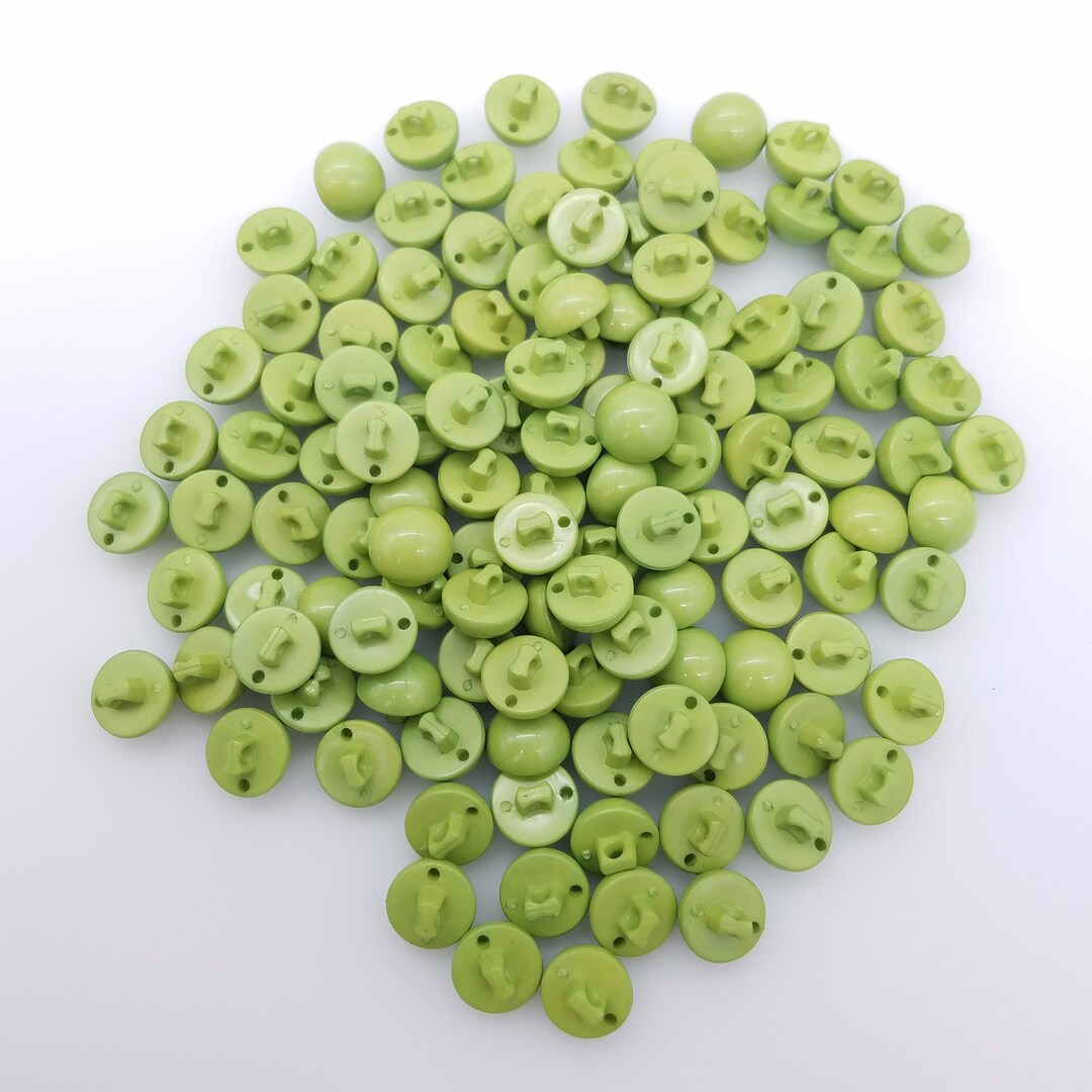 1960's Avocado Green Half Round Pearl Buttons - 7/16" - 11 Mm - Size ...