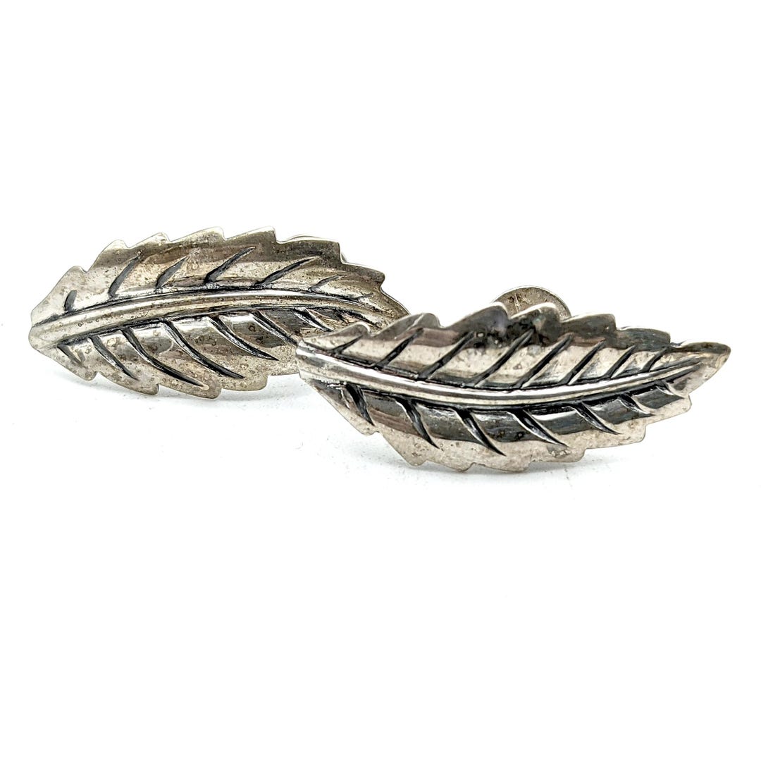 Vintage Forstner Sterling Silver Leaf Screw Back Earrings - Jewel Art ...