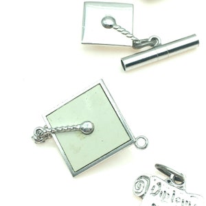 Vintage Sterling Silver Graduation Cap / Diploma Charms or Pendants - Etsy