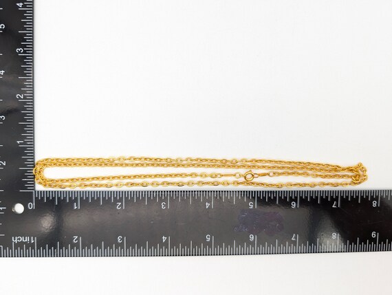 Long Vintage Avon Gold Tone Textured Cable Chain Neck… - Gem