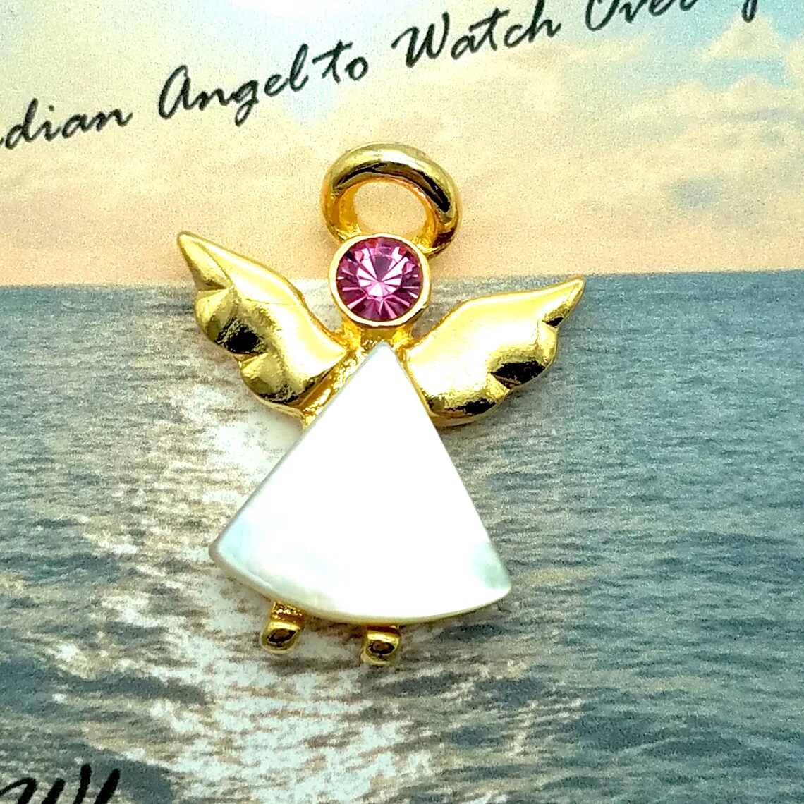 Old Stock Birthstone Angel Pins With Faux Mother of Pearl & | Etsy