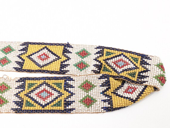 Antique Native American Beaded Wedding Garter - 28" - Gem