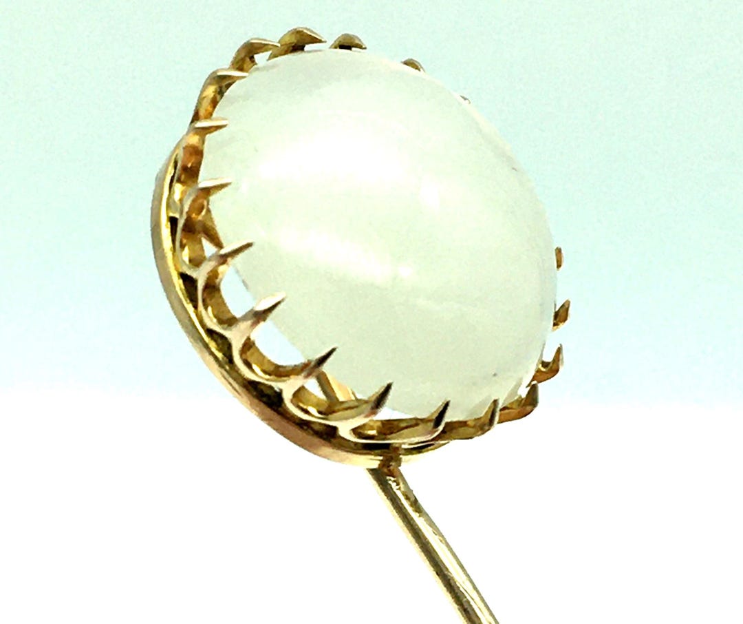 Antique 14K Gold & Moonstone Stick Pin - Etsy