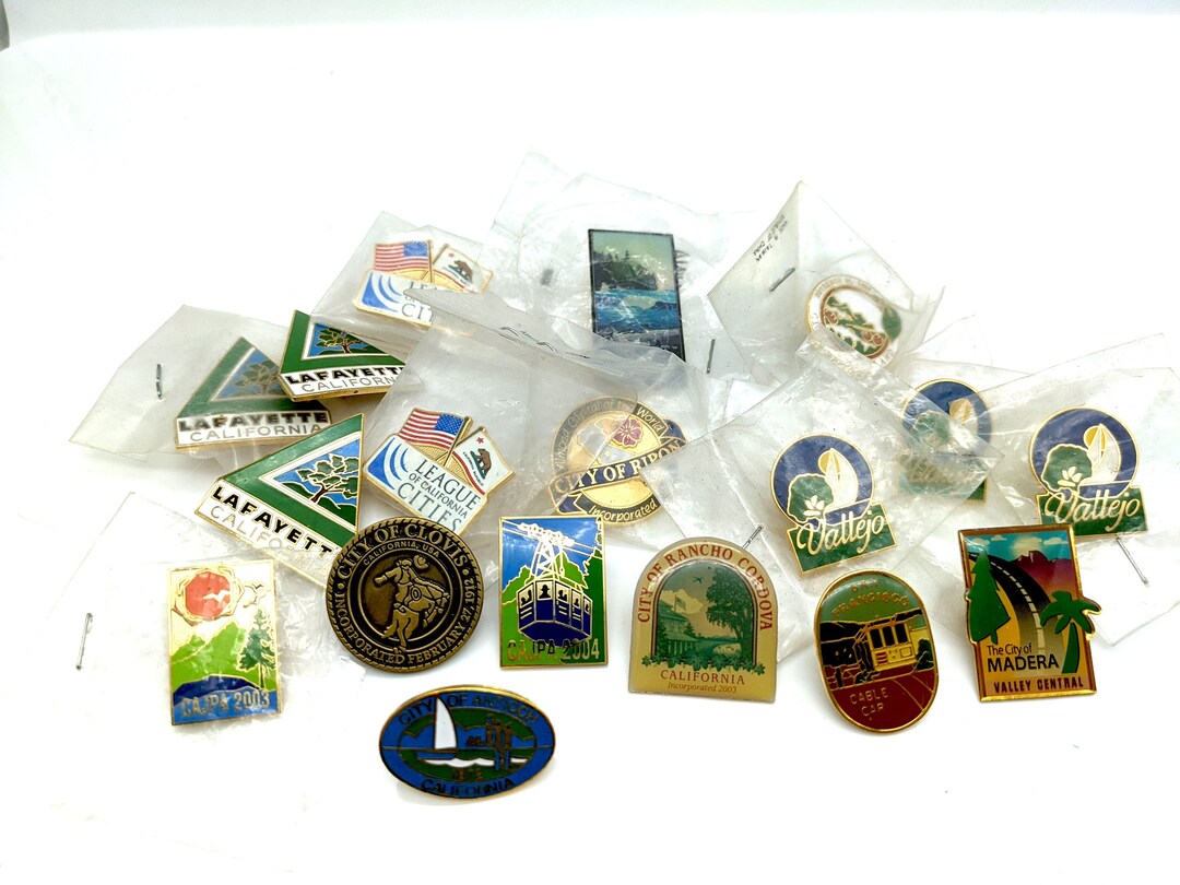Large Lot of Enameled California Lapel Pins; Various Cities - Etsy