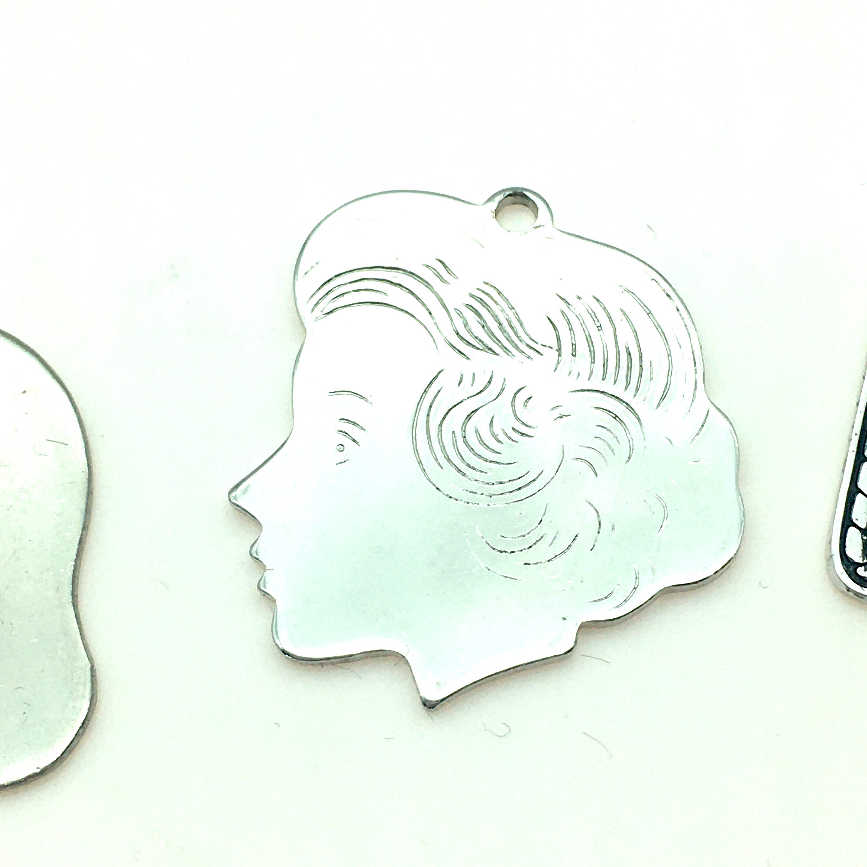 Vintage Sterling Silver Engravable Girl Child Pendants or | Etsy