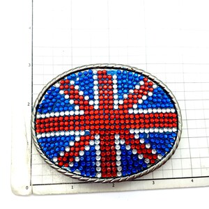 Vintage British Flag / Union Jack Flag Rhinestone Studded Belt - Etsy