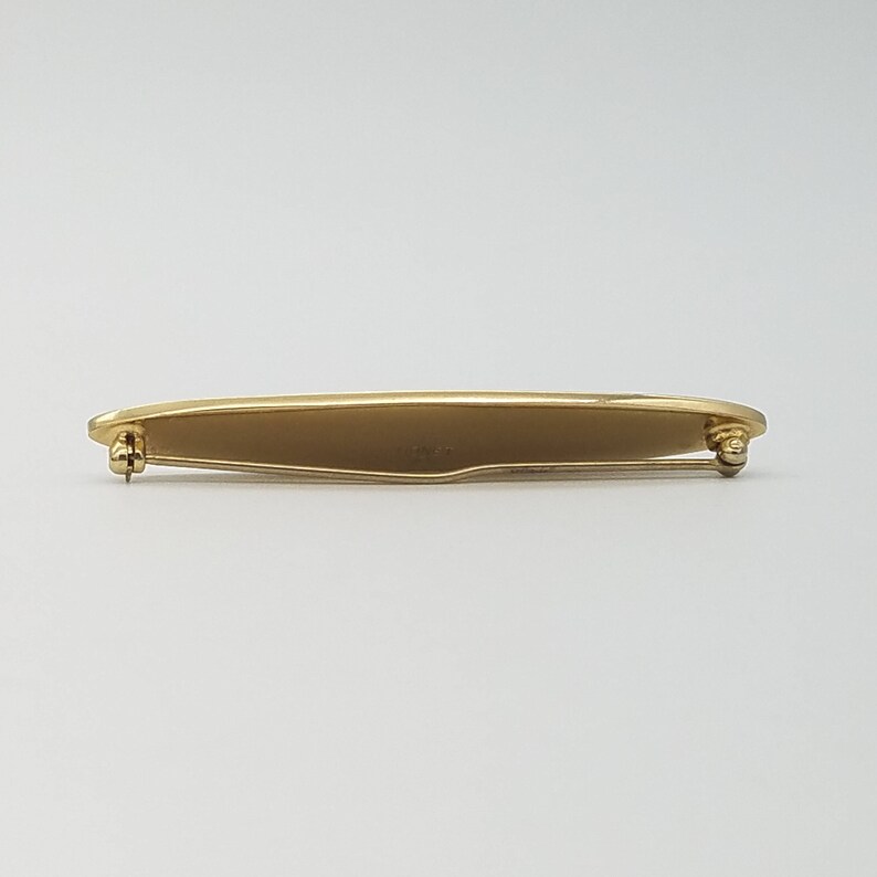 Signed Monet Gold Tone Oval Bar Brooch - Etsy