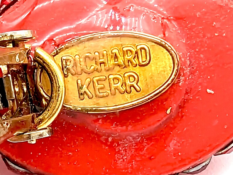 Signed Richard Kerr Pave Red Crystal Clip Dangle Earrings - Etsy