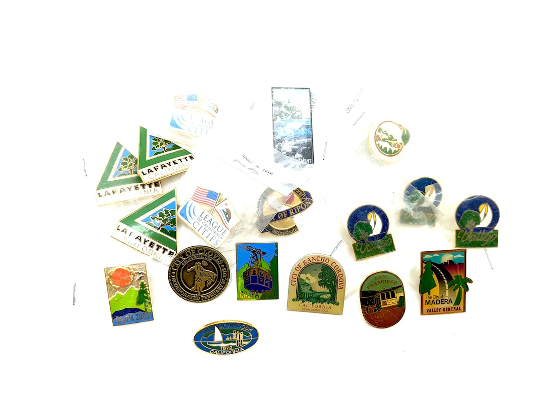 Large Lot of Enameled California Lapel Pins; Various Cities - Etsy