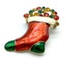 Vintage Christmas Stocking Pin With Rhinestone Accents - Etsy