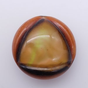 Set of 3 Antique Brown & Faux Opal Celluloid Buttons With Metal Backs ...