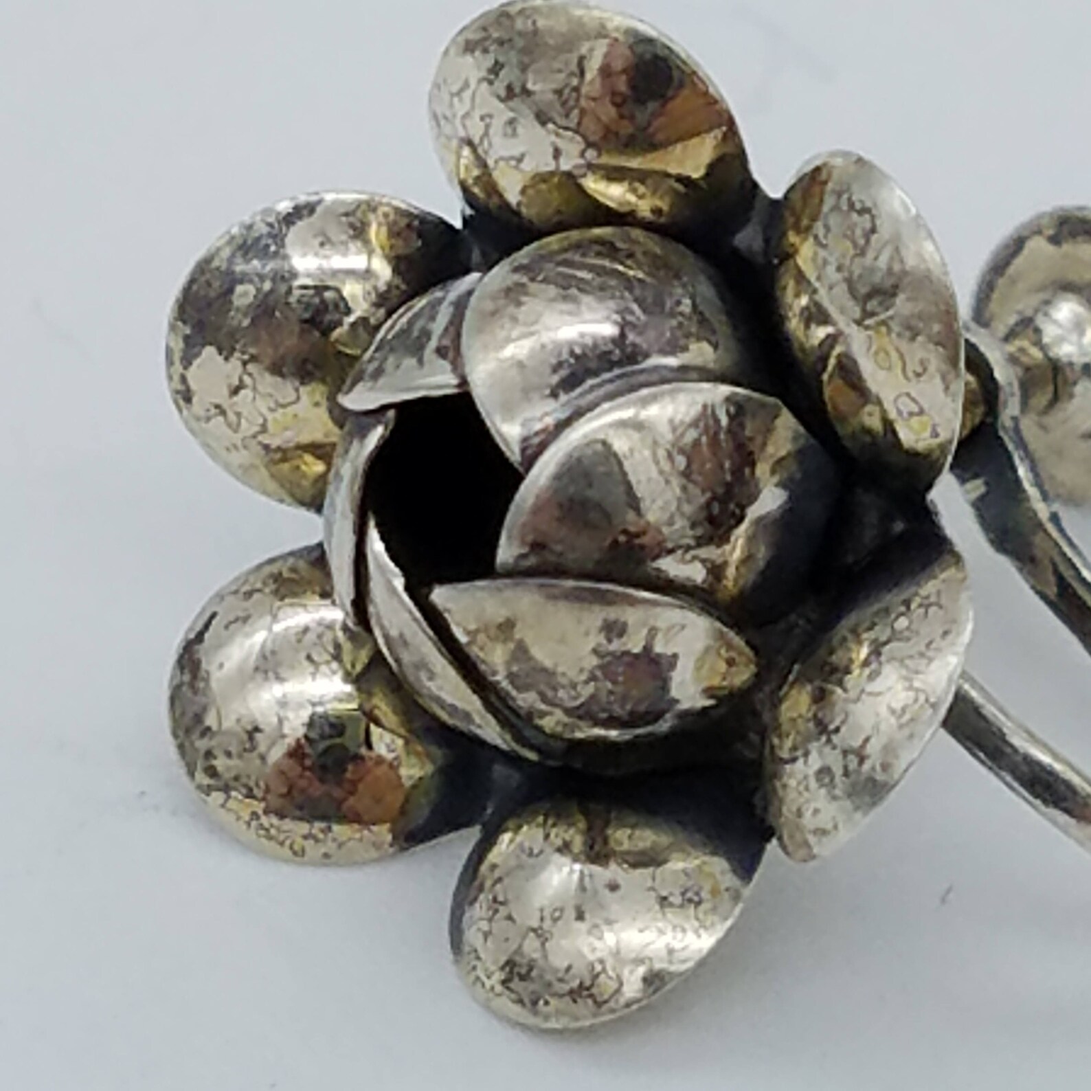 Vintage Sterling Silver Flower Screw Back Earrings | Etsy