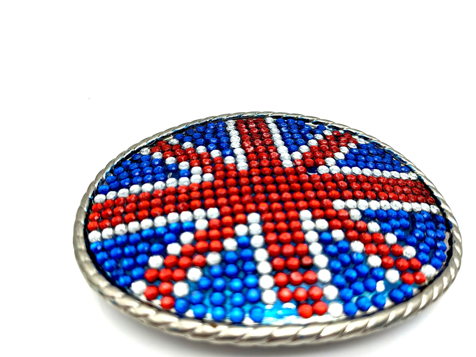 Vintage British Flag / Union Jack Flag Rhinestone Studded Belt - Etsy