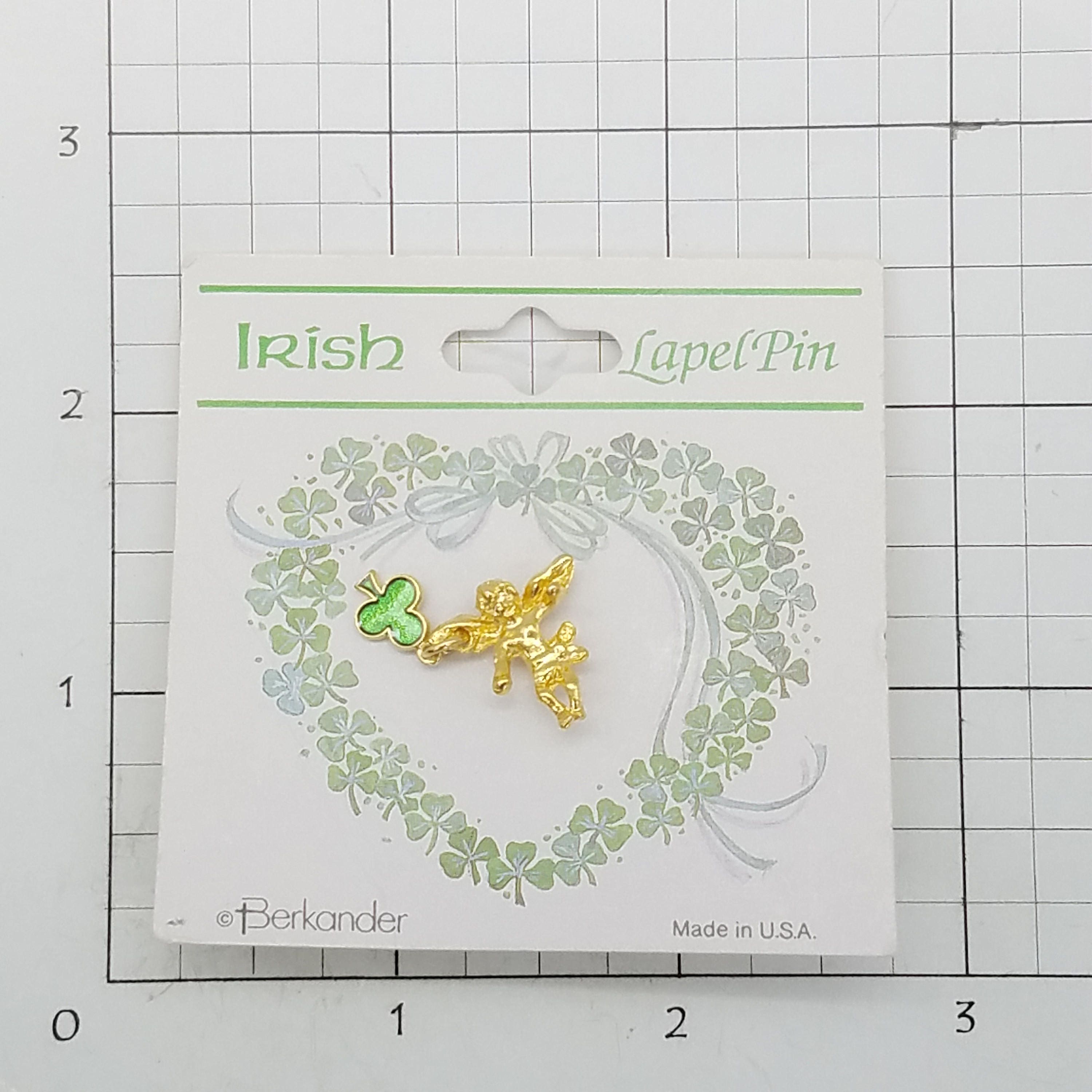 Lucky Irish Angel & Shamrock Lapel Pin St. Patrick's Day | Etsy