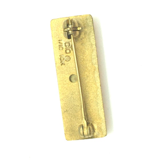 Vintage 1/10th 14K Gold Filled Ruler Pin - Gem