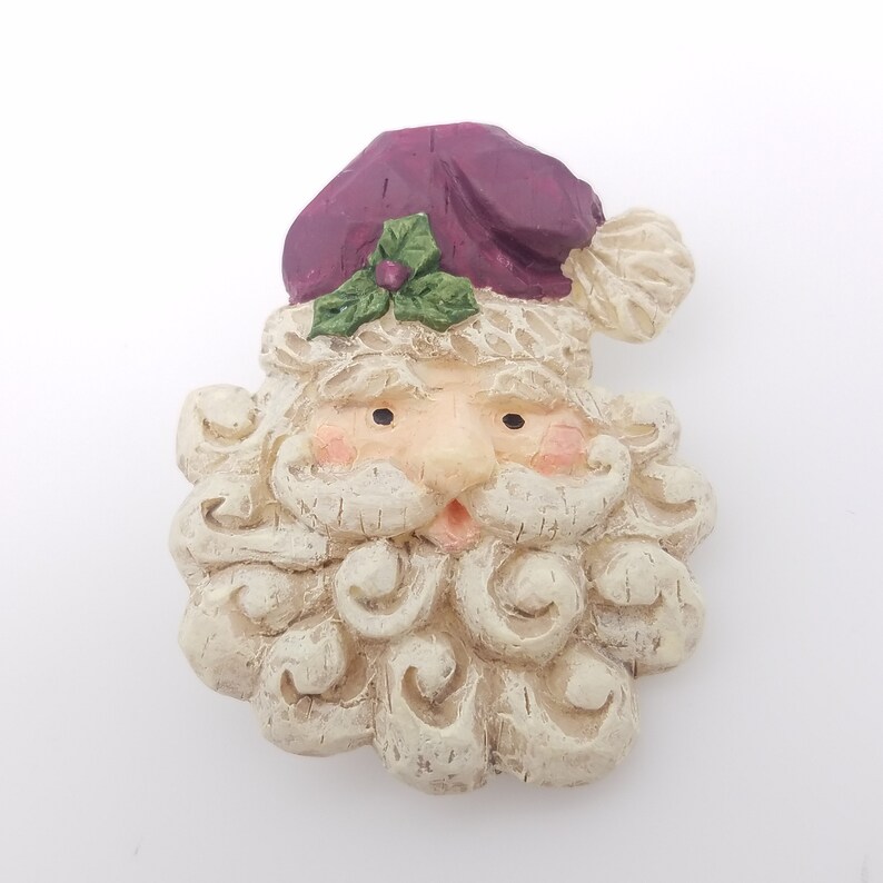 Vintage Resin Santa Head Lapel or Hat Holiday Pin - Etsy