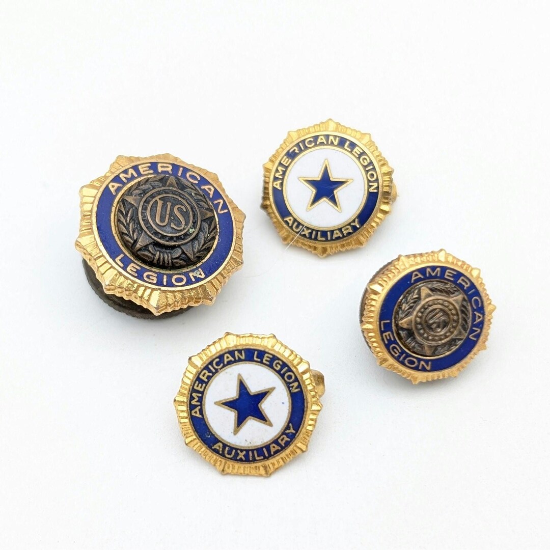 Brass American Legion & Auxillary Enameled Pins - Etsy