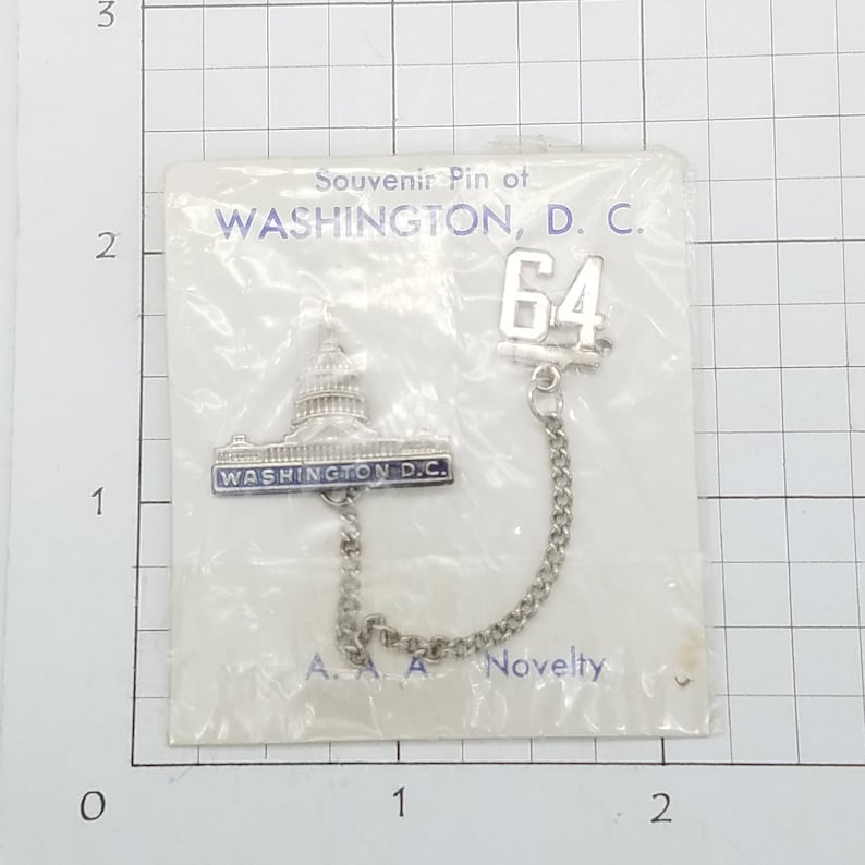 1964 Washington, D.C. Capitol Building Souvenir Pin Set in Original ...