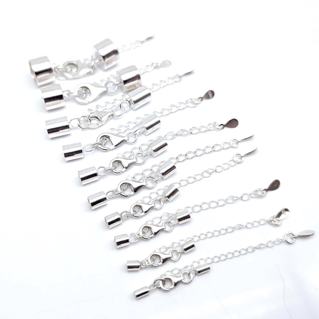 Sterling Silver Adjustable Cord End Cap Set: 2-10mm, Leather Jewelry - Etsy