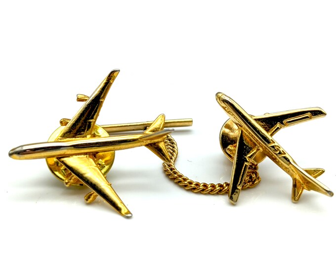 Two Vintage Airplane Tie Tacks; Boeing 757 and 737 - Etsy
