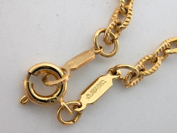 Long Vintage Avon Gold Tone Textured Cable Chain Neck… - Gem