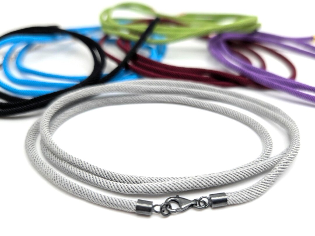 Sterling Silver Cord Necklace; Made to Order, 3mm Milan Rope Choker ...