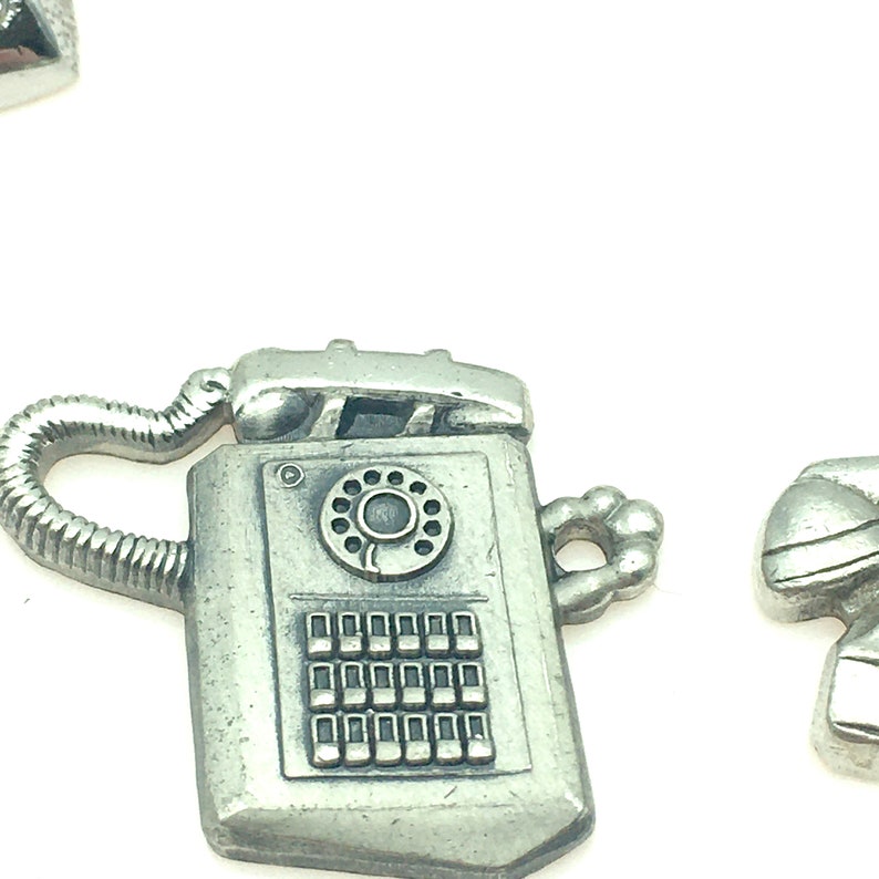 Vintage Sterling Silver Telephone Charms or Pendants - Etsy