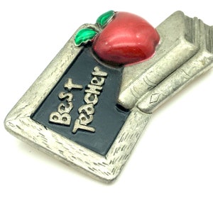Best Teacher Apple & Chalkboard Brooch Signed AJC - Etsy