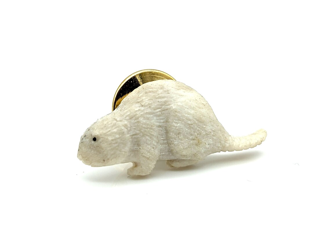 Vintage 14K Gold Filled & Carved Bone Beaver Tie Tack or Lapel - Etsy