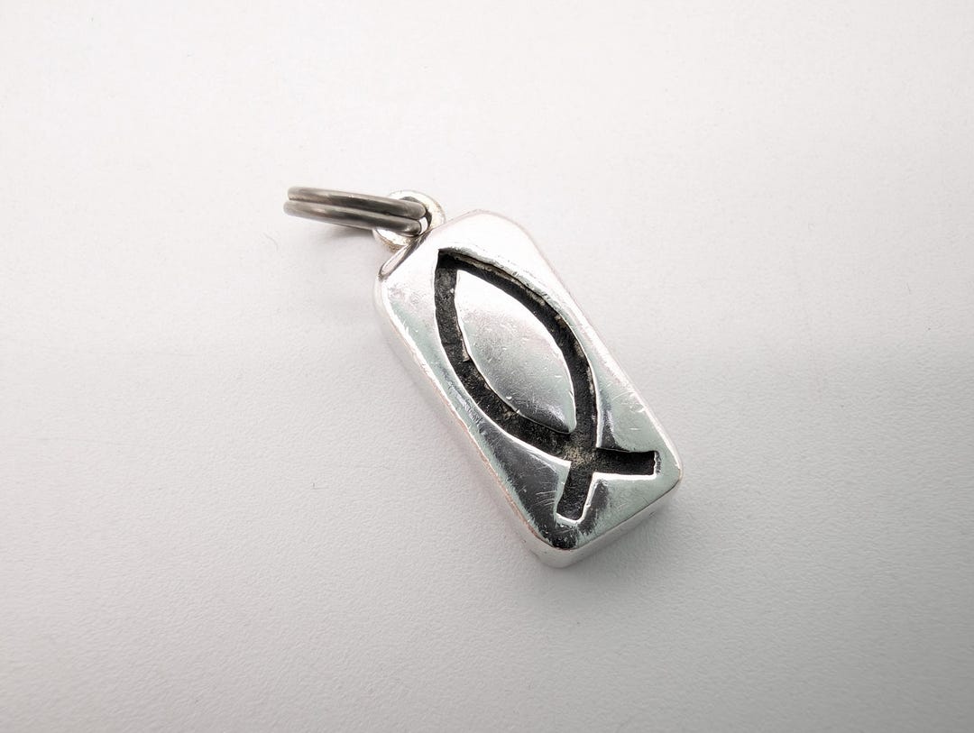 Vintage Sterling Silver Jesus Fish Charm or Pendant - 15mm - Etsy